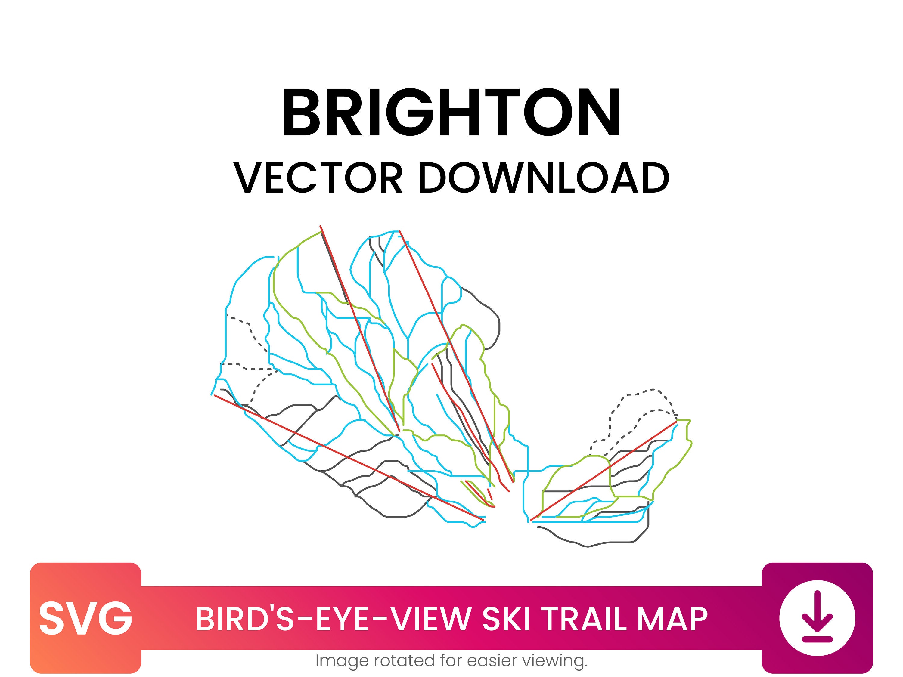 Ski Trail Map of Brighton Resort, Utah, United States | Ski Map Multi ...