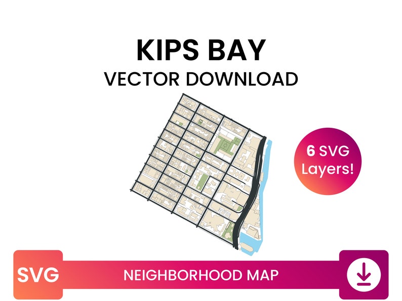 Neighborhood Map of Kips Bay, Manhattan, New York City | City Street ...