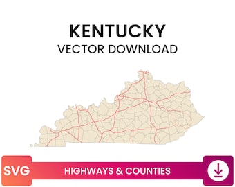 Highways & Counties of Pennsylvania, USA | Road Map Multi-layer SVG ...