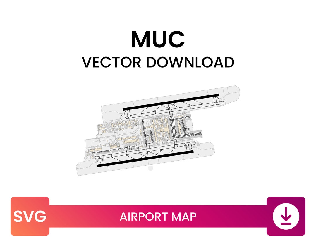 Airport Map of MUC Munich Airport | Airport Diagram Map Multi-layer SVG ...