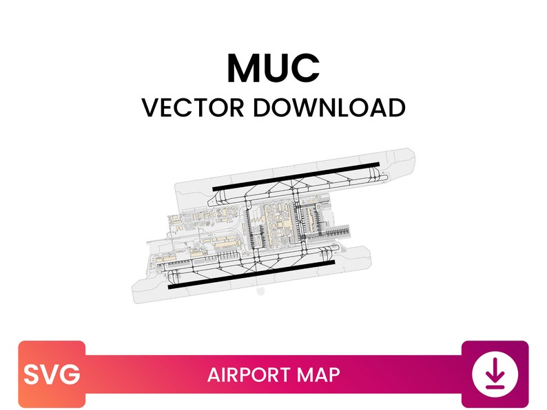 Airport Map of MUC Munich Airport | Airport Diagram Map Multi-layer SVG ...