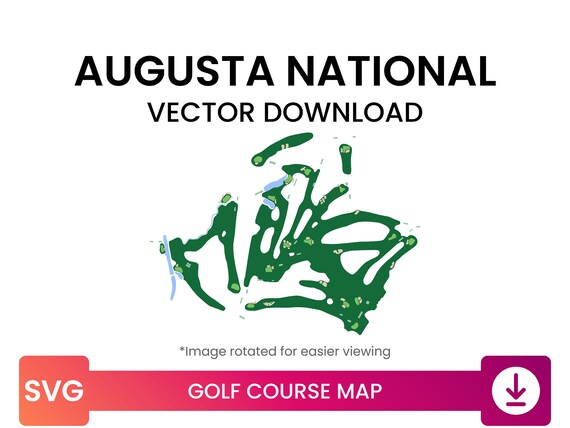 Golf Course Map of Augusta National Golf Club Georgia United | Etsy