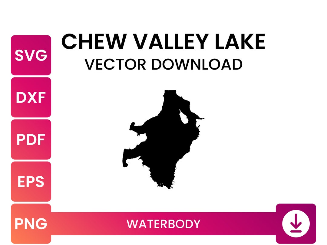 Highly Detailed Lake Shape Boundary of Chew Valley Lake, Bristol ...