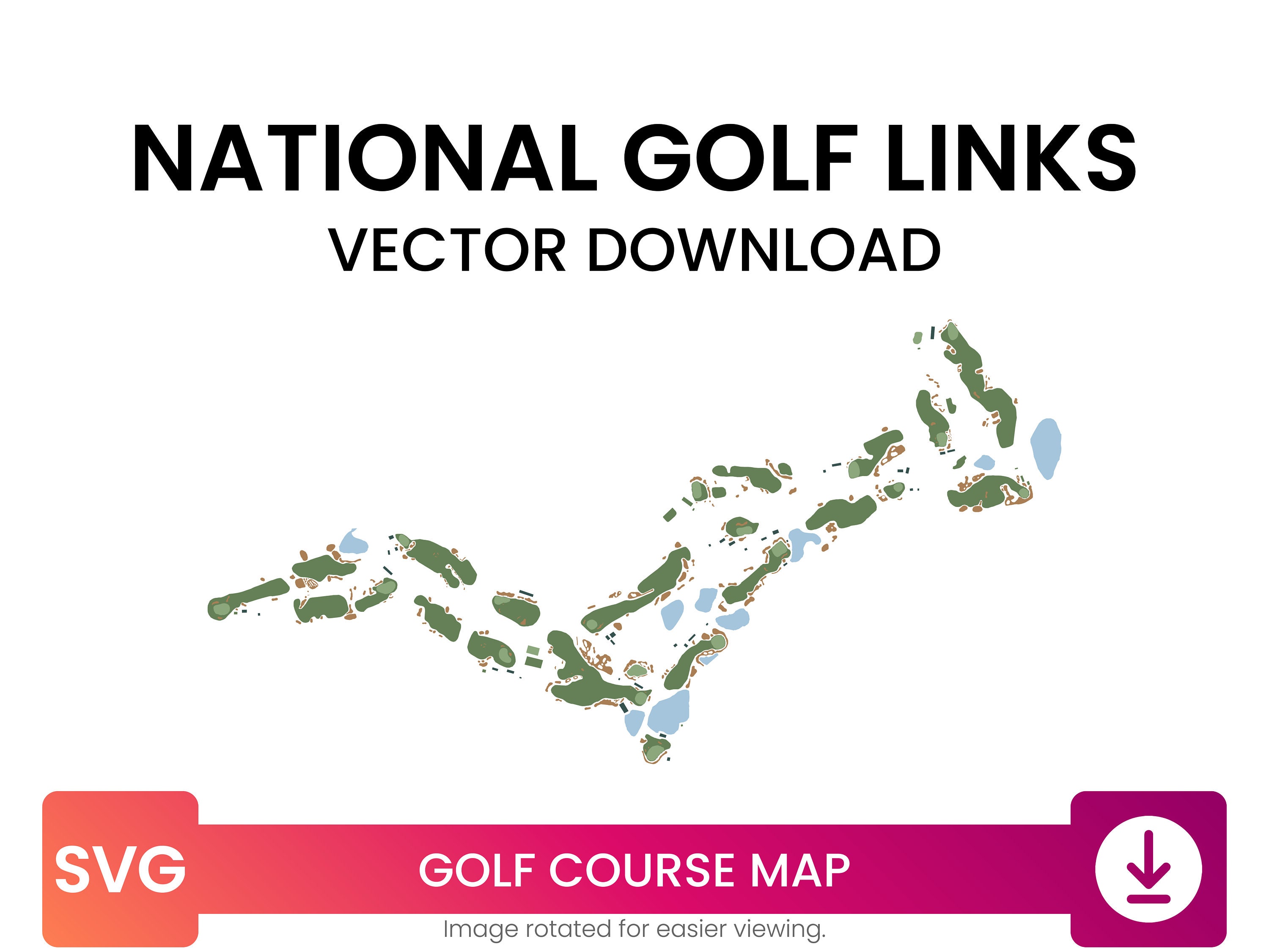 Golf Course Map of National Golf Links of America, Southampton, New ...