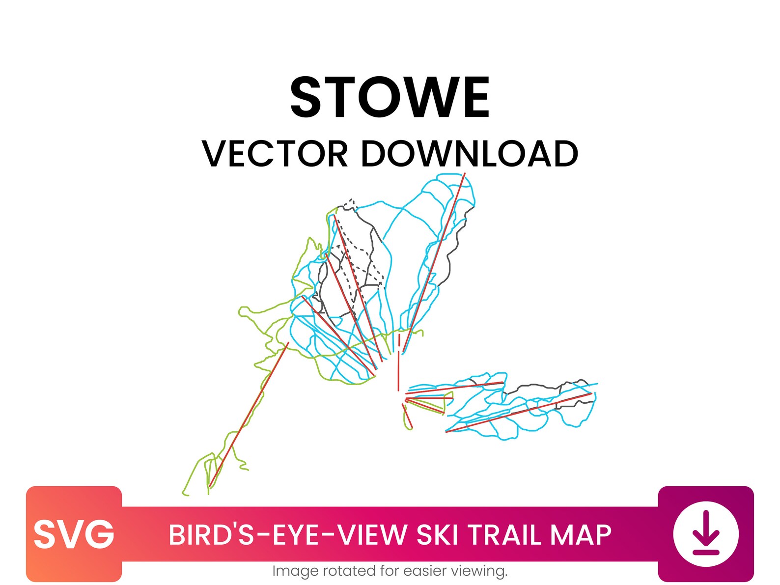 Ski Trail Map of Stowe Mountain Resort, Vermont, United States | Ski ...