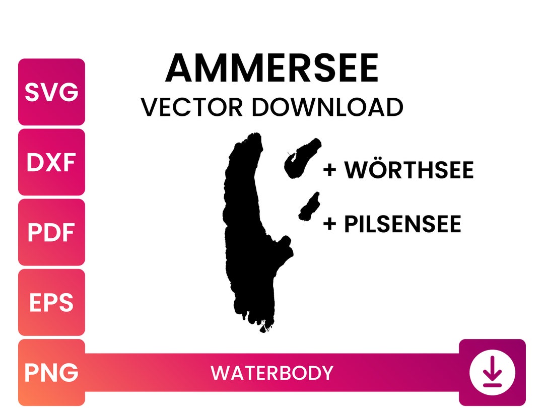 Highly Detailed Lake Shape Boundary of Ammersee, Wörthsee, Pilsensee ...
