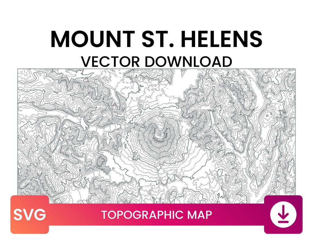 Topographic Map of Mount St. Helens, Washington | Contour Line Map ...