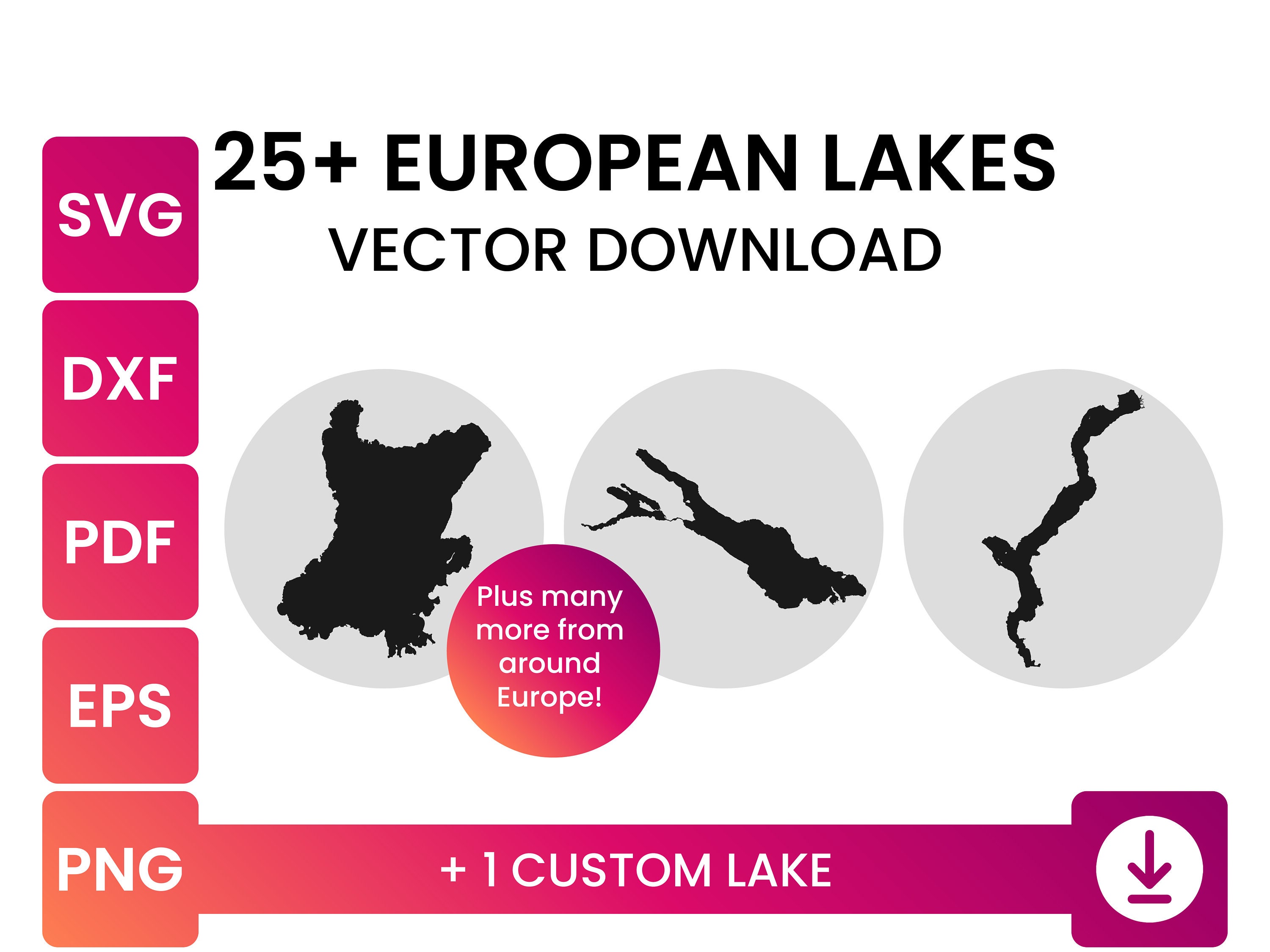 Over 25 SVG Files | Access Growing Database of European Lake Shape SVG ...