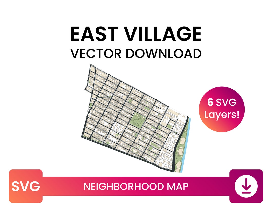 Neighborhood Map of East Village, Manhattan, New York City | City ...