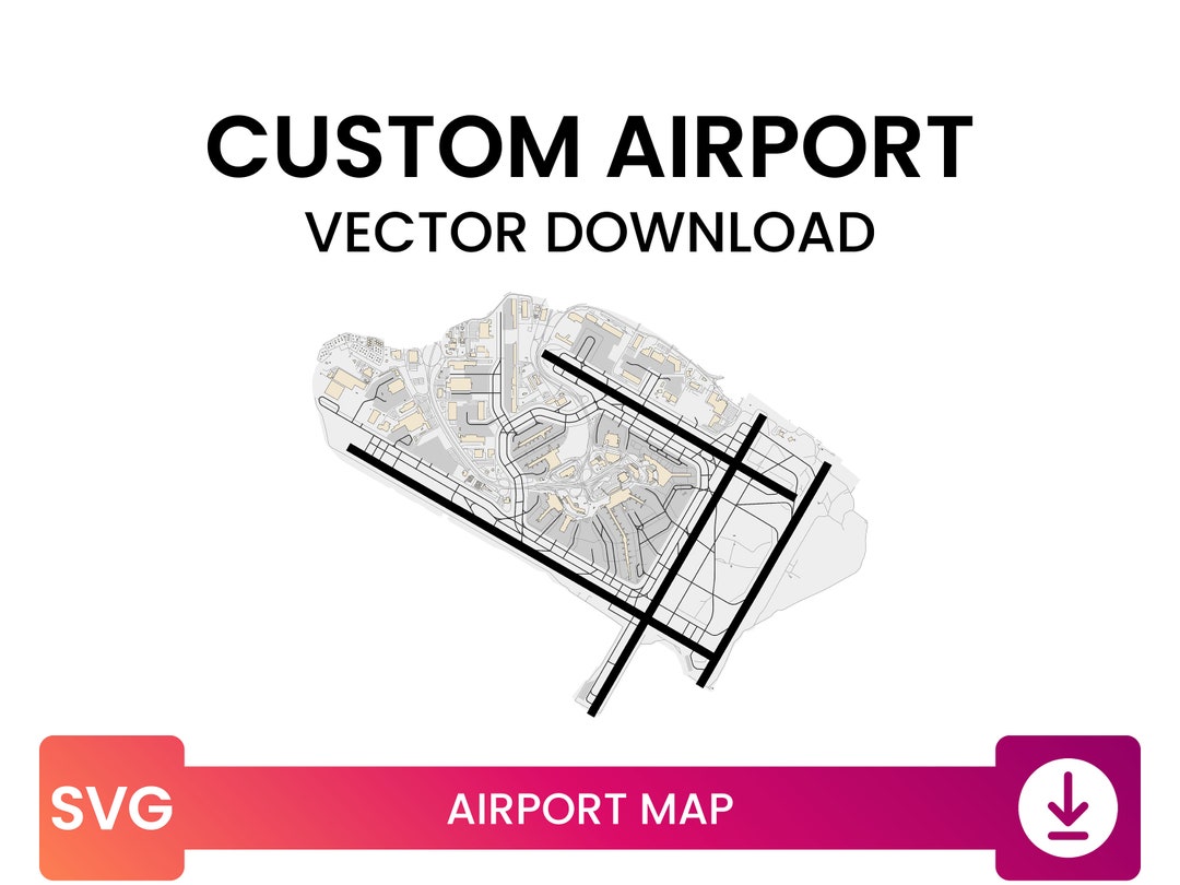 Custom Airport Map of an Airport of Your Choice Airport Diagram Map ...