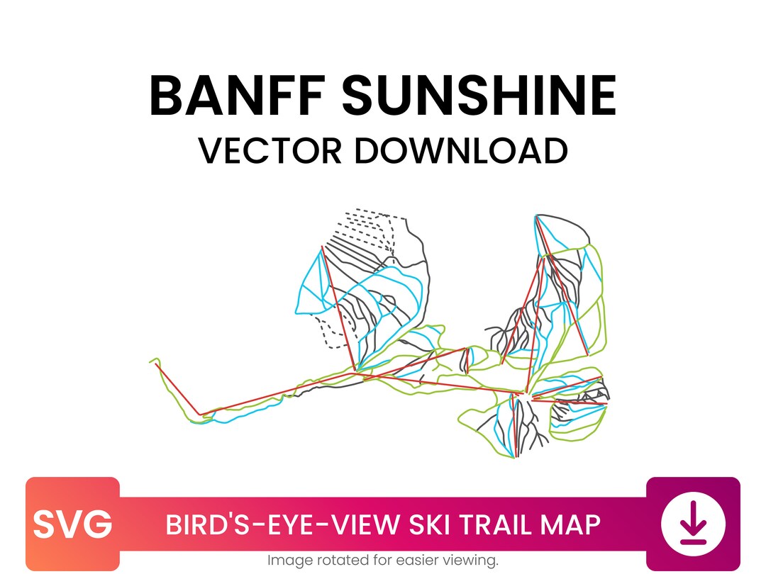 Ski Trail Map of Banff Sunshine Village, Alberta, Canada | Ski Map ...