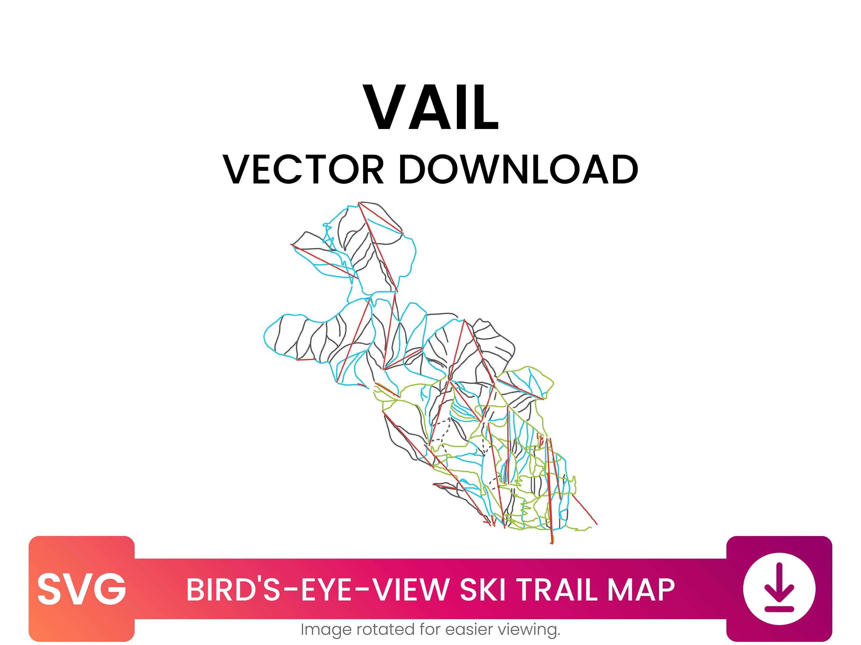 Ski Trail Map of Vail, Colorado, United States | Ski Map Multi-layer ...