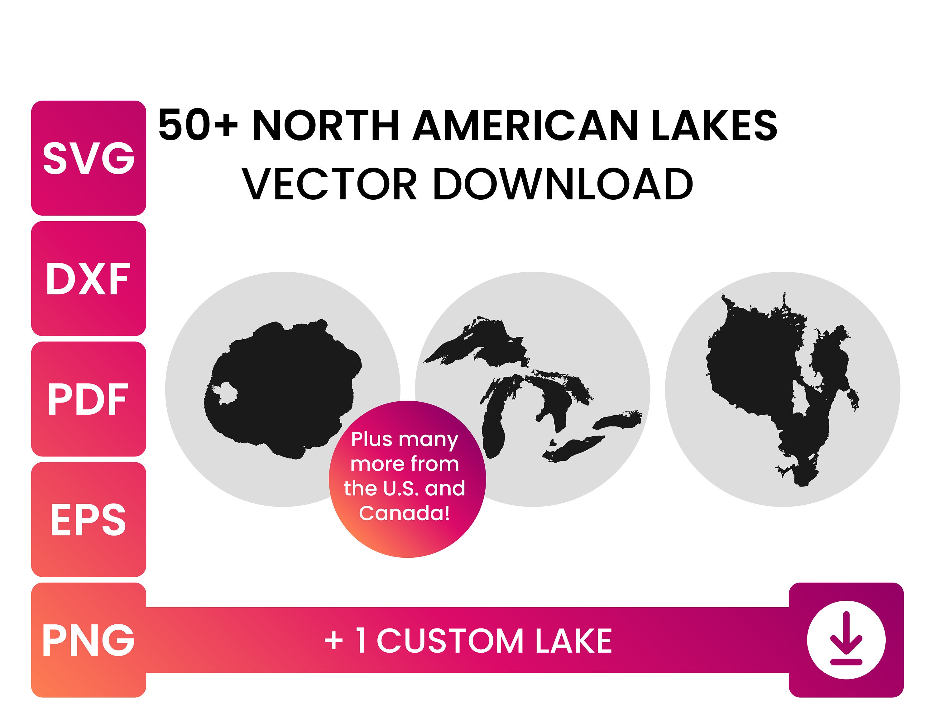Over 50 SVG Files | Access Growing Database of North American Lake ...