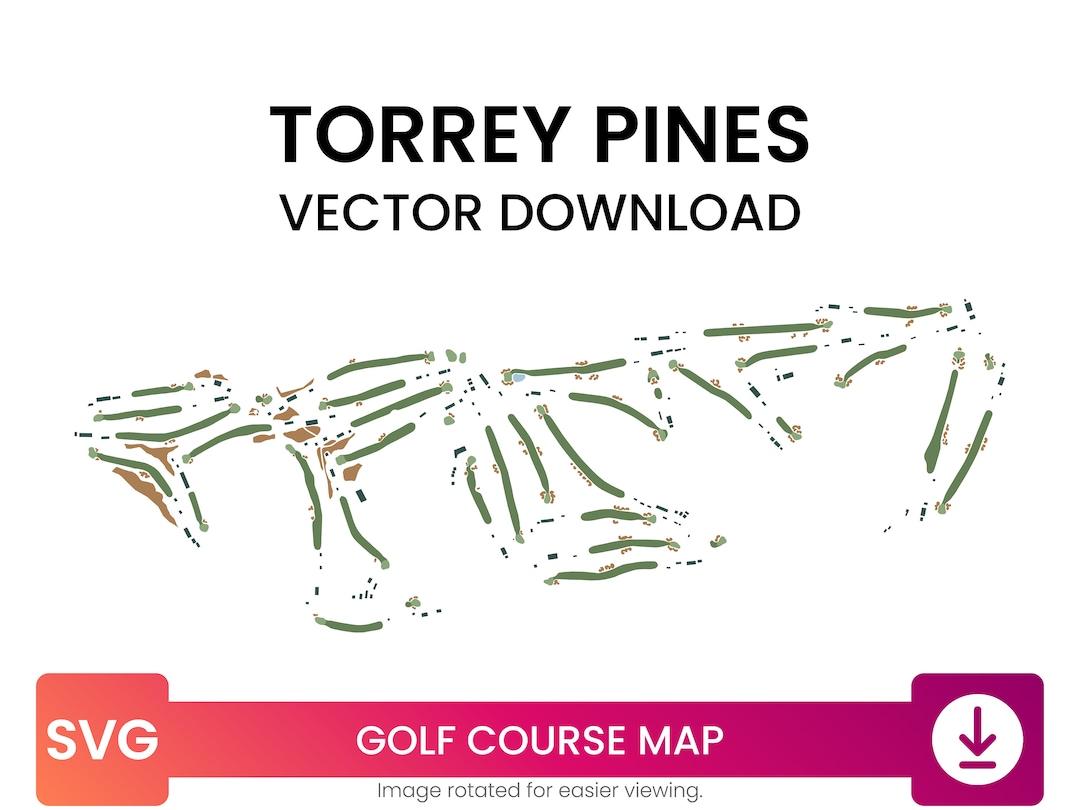 Golf Course Map of Torrey Pines, North & South, San Diego, California ...