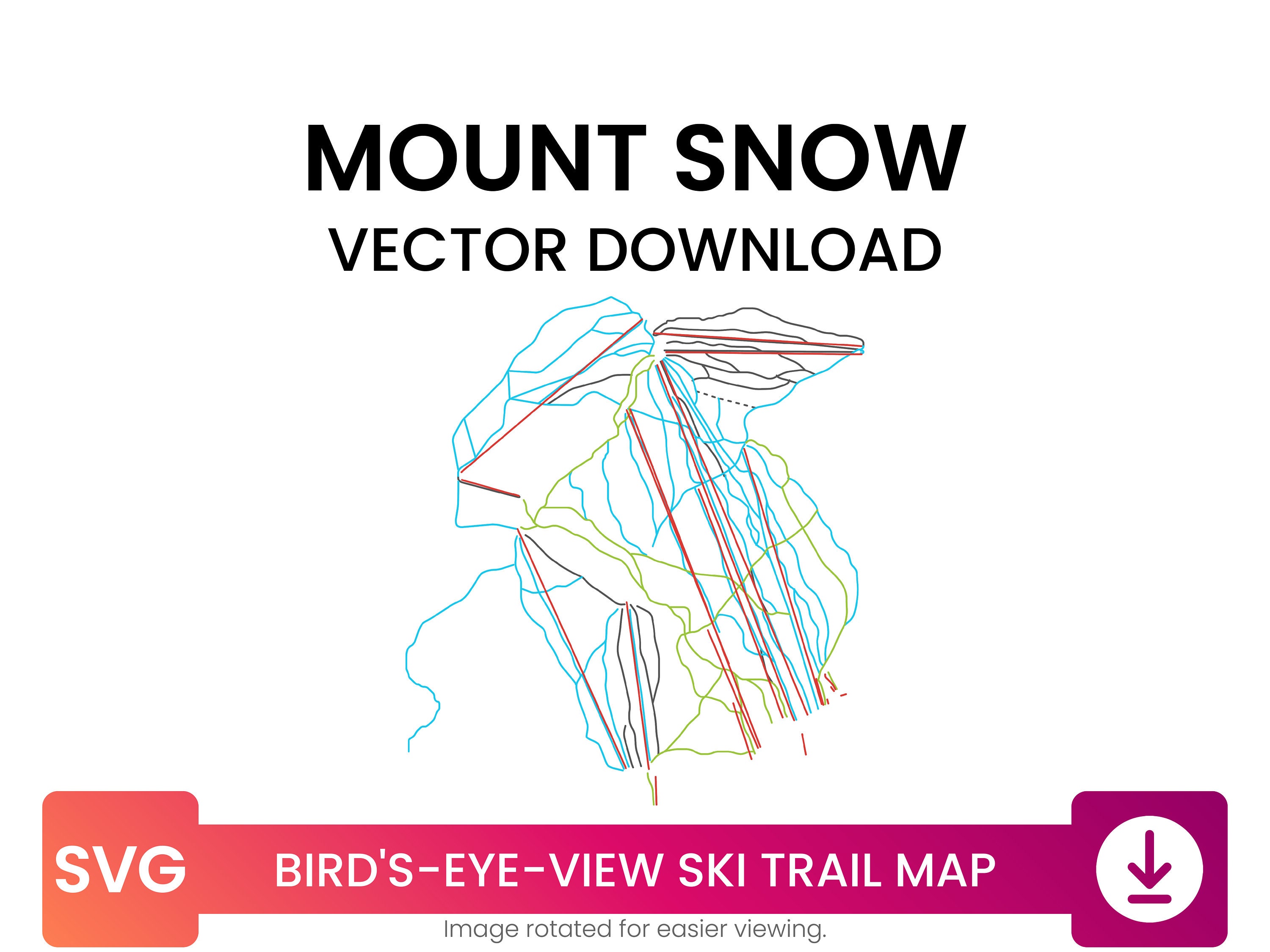 Ski Trail Map of Mount Snow, Vermont, United States | Ski Map Multi ...