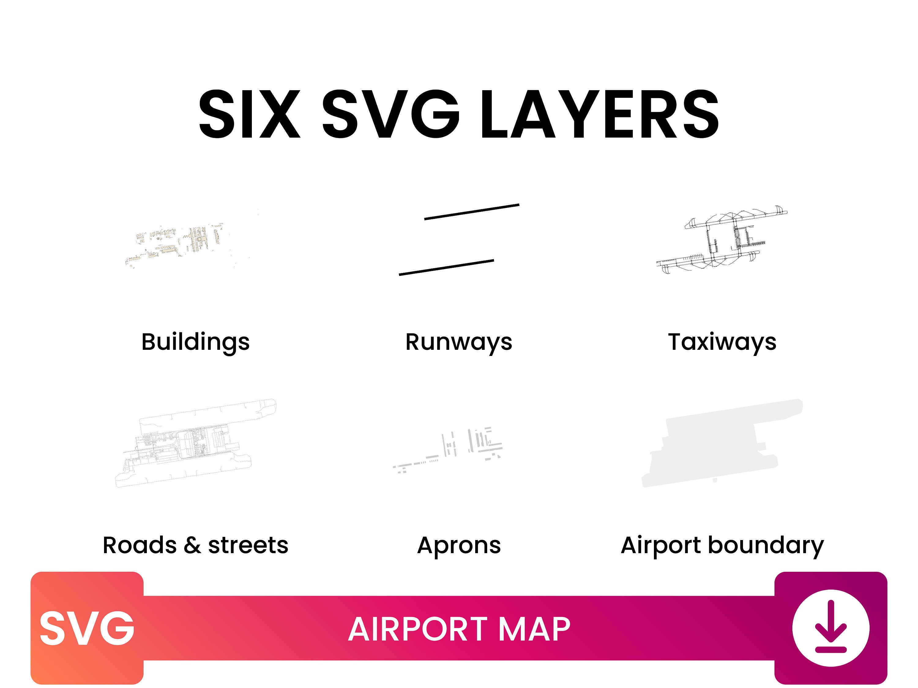 Airport Map of MUC Munich Airport | Airport Diagram Map Multi-layer SVG ...