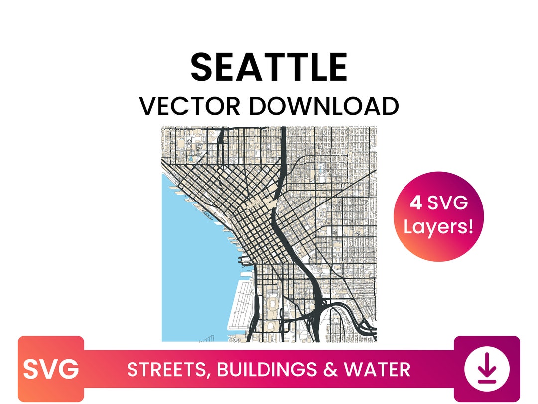 Street Network, Building Footprints & Waterbodies of Seattle ...