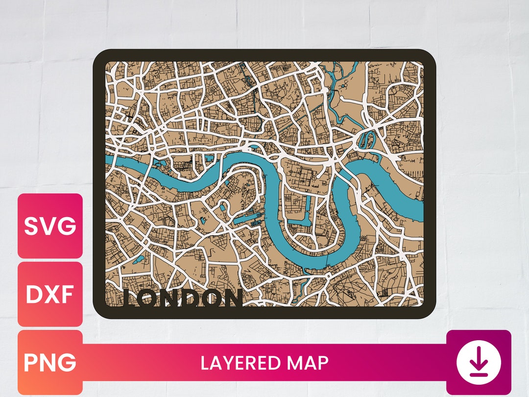 Layered 3D Map of London, England, United Kingdom | City Street Map ...