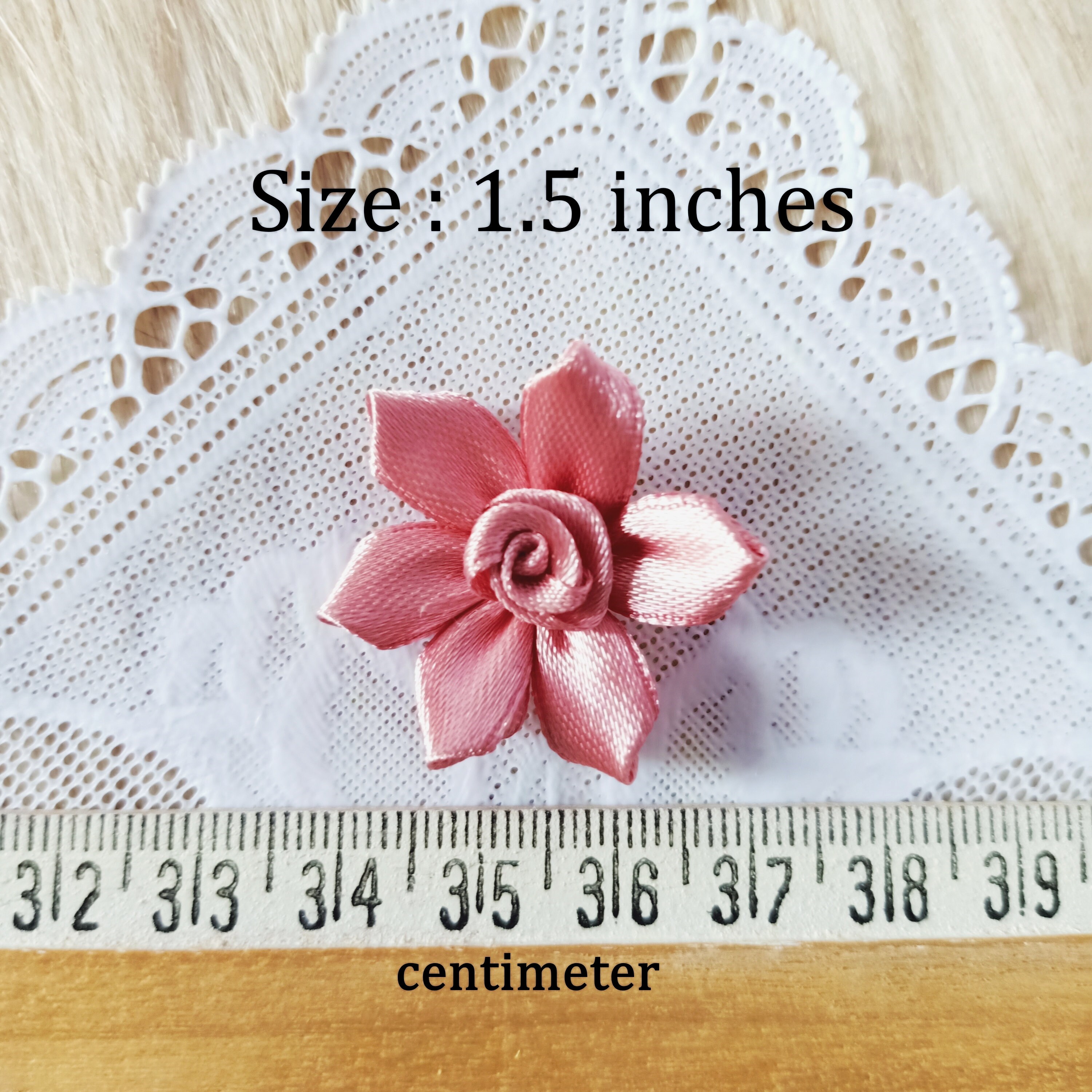 5 Dusty Pink Pinwheel Flowers Rose Center 1.5 INCHESSew on | Etsy