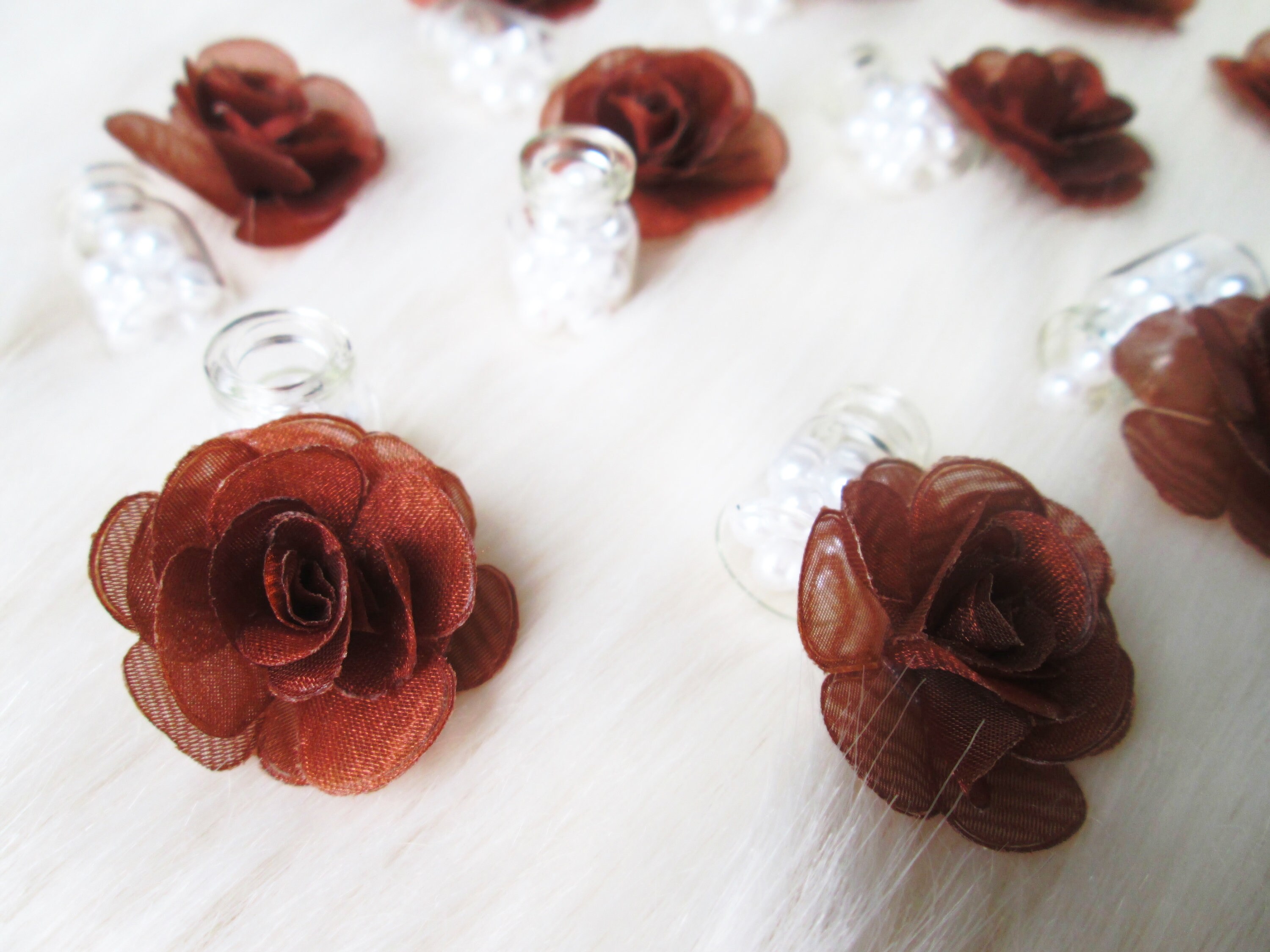Chocolate Brown Organza Roses10/20 Pcs Brown Roseswedding - Etsy