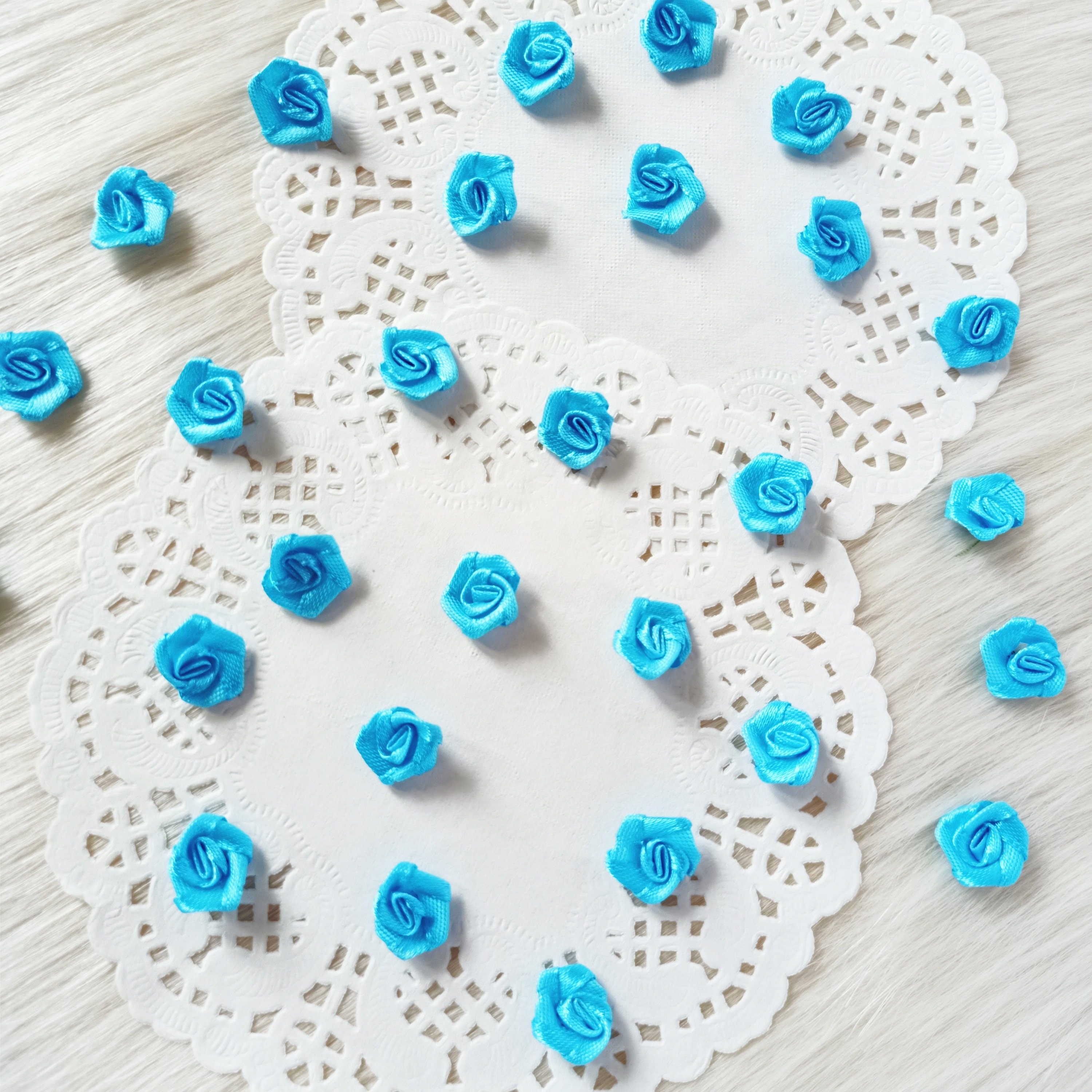 Baby Blue Satin Roses 25/50 Pcs Sky Blue Accent Blue - Etsy UK