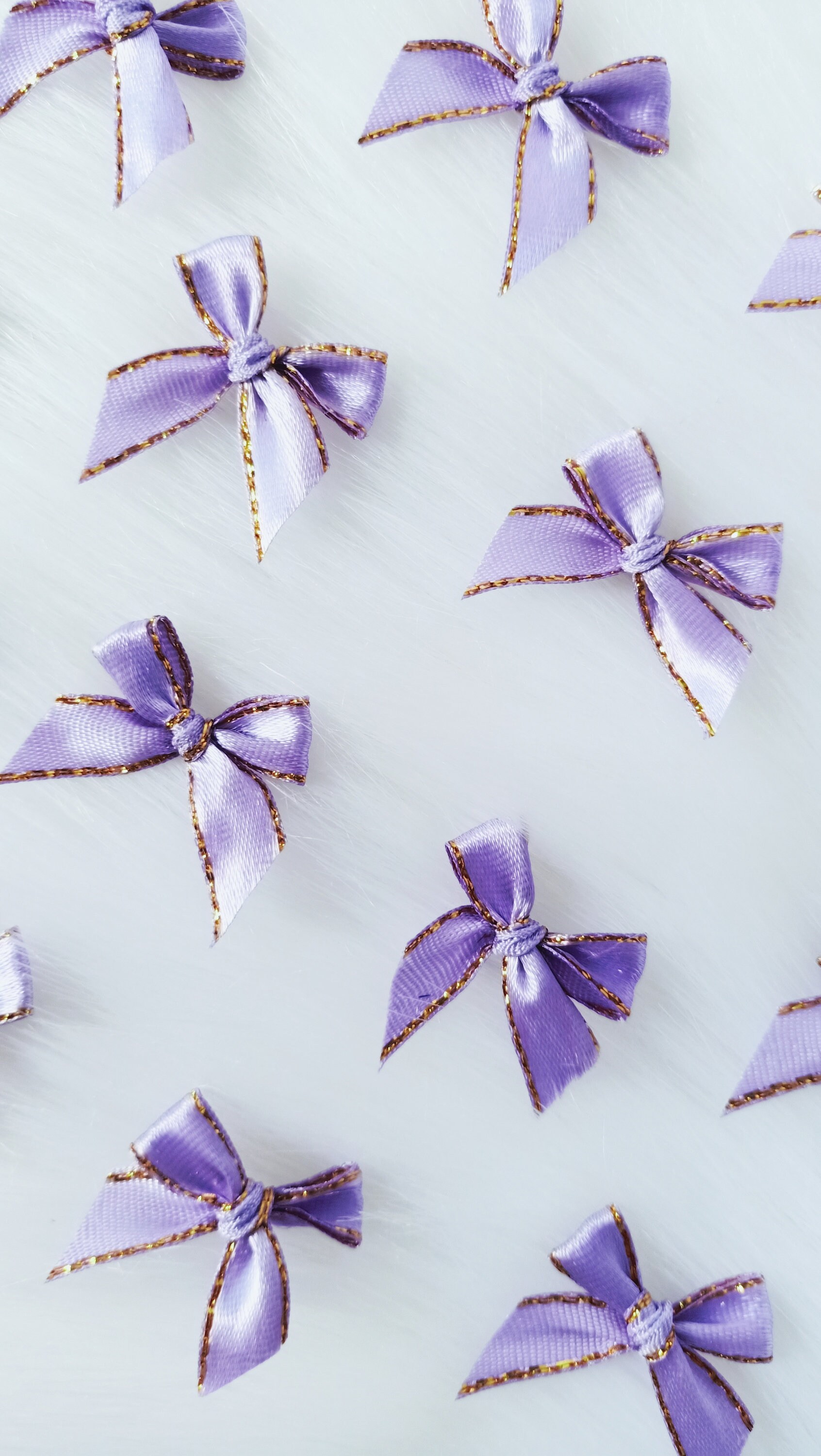 Lavender Bows Gold Edge 12/25 Pcsfray Checked Bowsglitter - Etsy