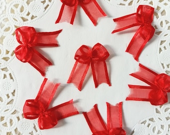 50/100 White Mini Satin Ribbon Bows Applique Embellishments - Etsy