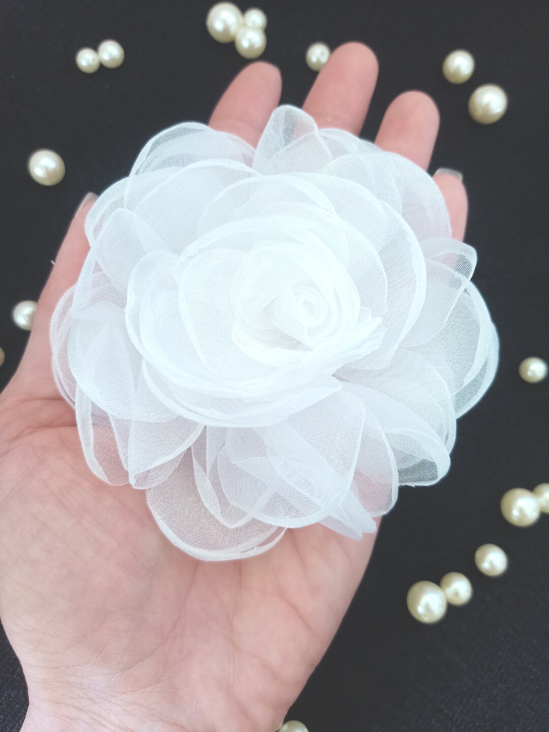 4'' White Carnation Rose,3d Fabric Rose Heads,bouquet Making , Hat ...