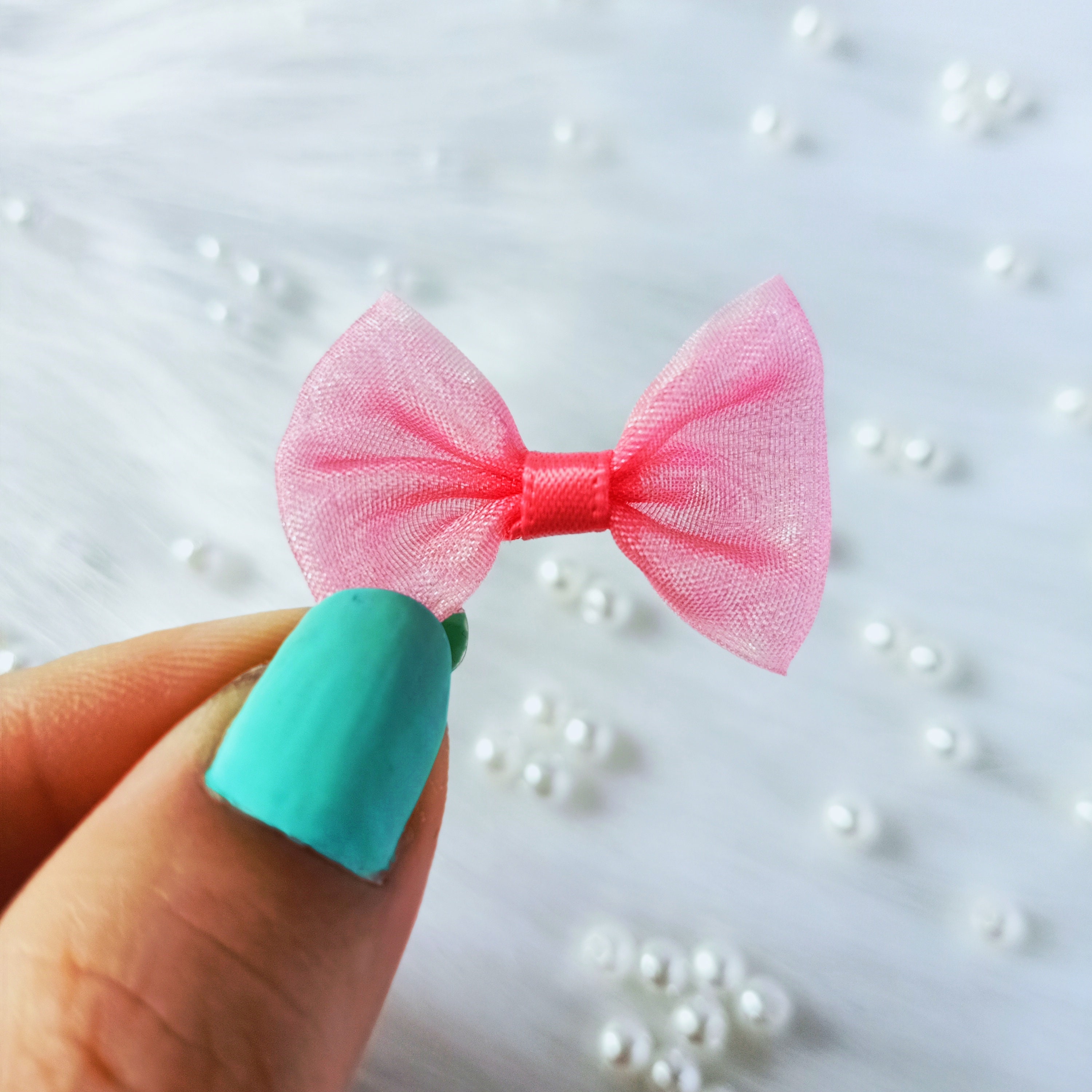 10 Fuchsia Mini Organza Schleifen 15 Zoll Schleifen Pinke - Etsy.de