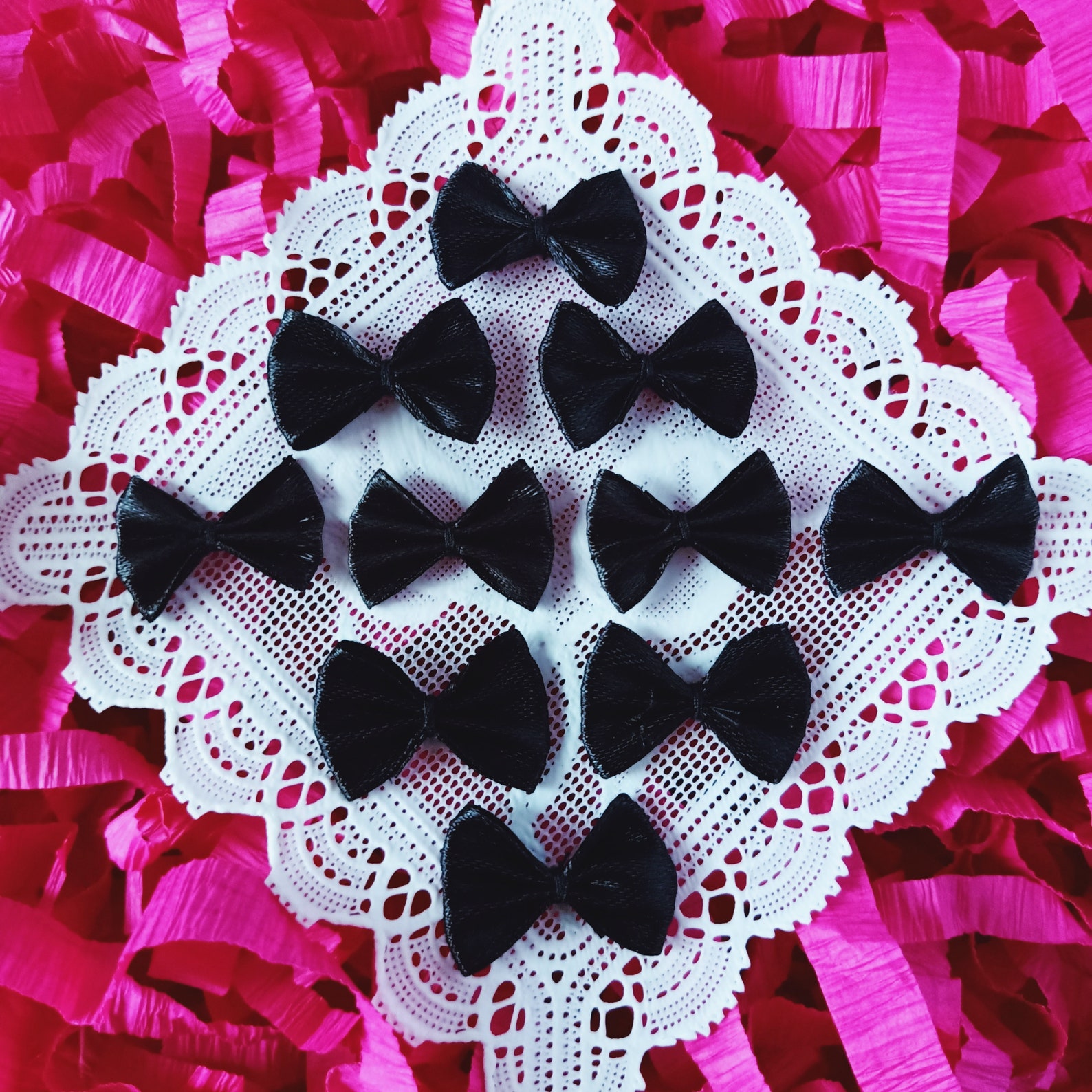 12 Black Mini Bow Ties1 Inch Bows Black Ribbon Bowstiny Bow - Etsy