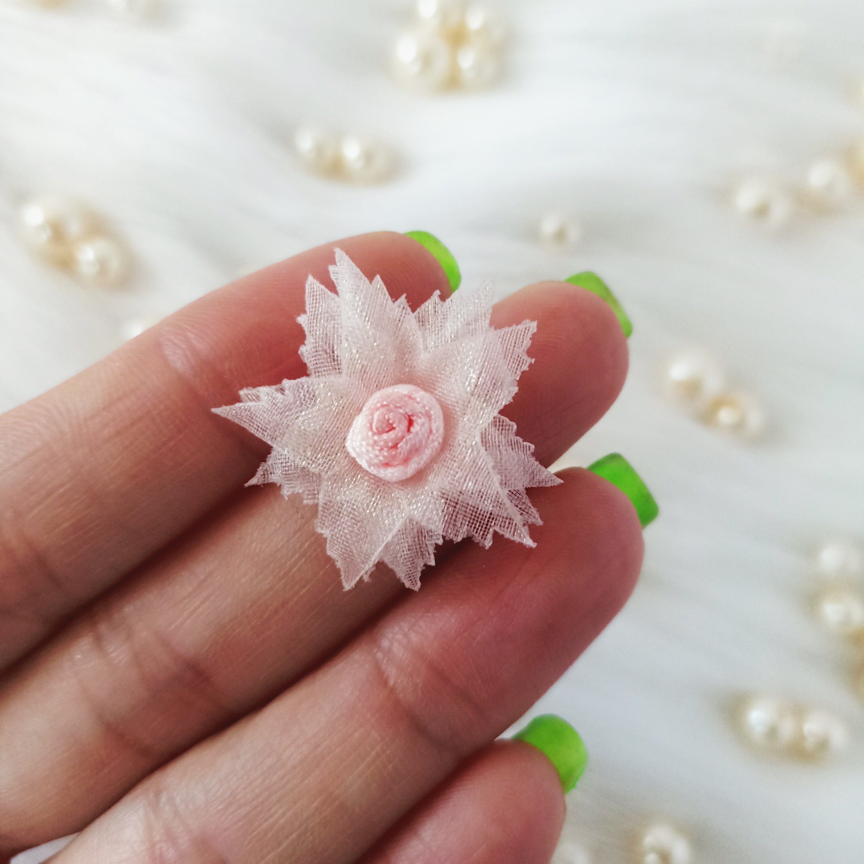 10 Blush Organza Chrysanthemumsatin Center Rose 1 Inch - Etsy