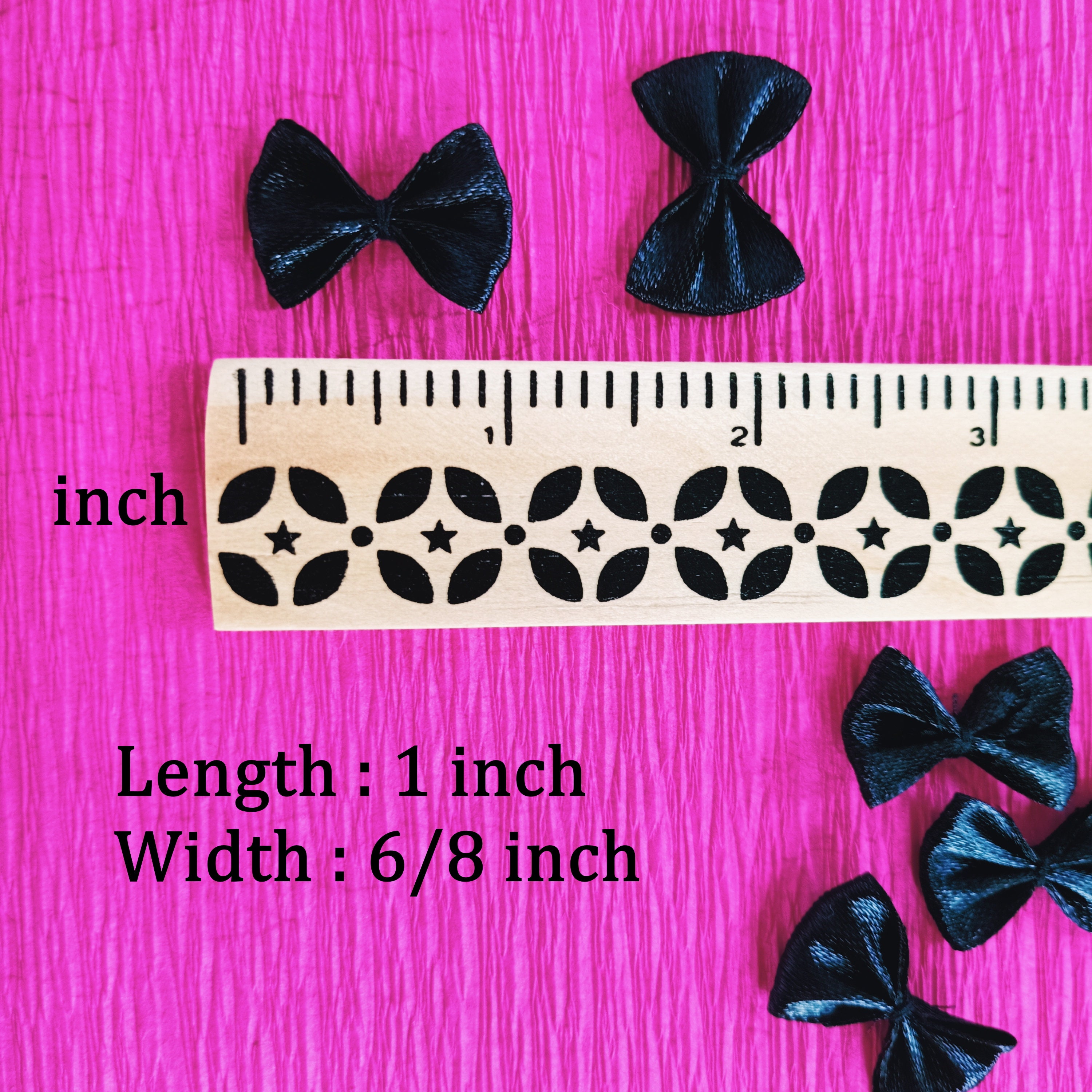 12 Black Mini Bow Ties1 Inch Bows Black Ribbon Bowstiny Bow - Etsy