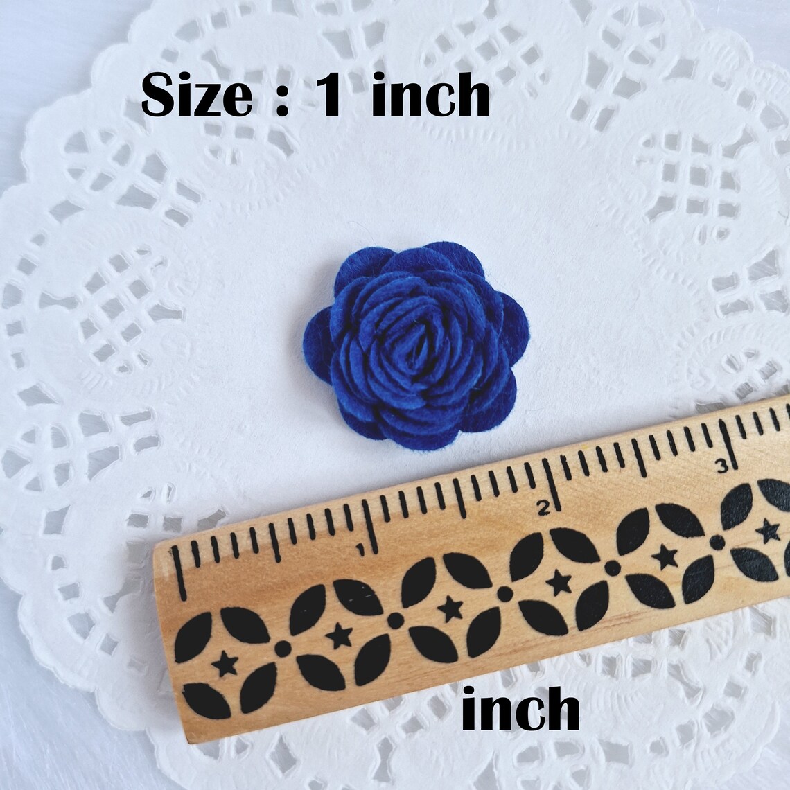 Blue Wool Felt Roses: Royal Craft Flowers, DIY Supply - Etsy
