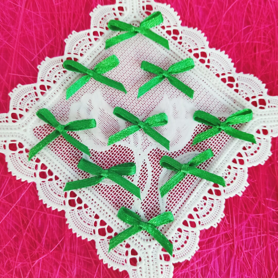 Grüne Satinschleifen (25/50 Stk), Baby Grüne Schleifen, Millinery ...