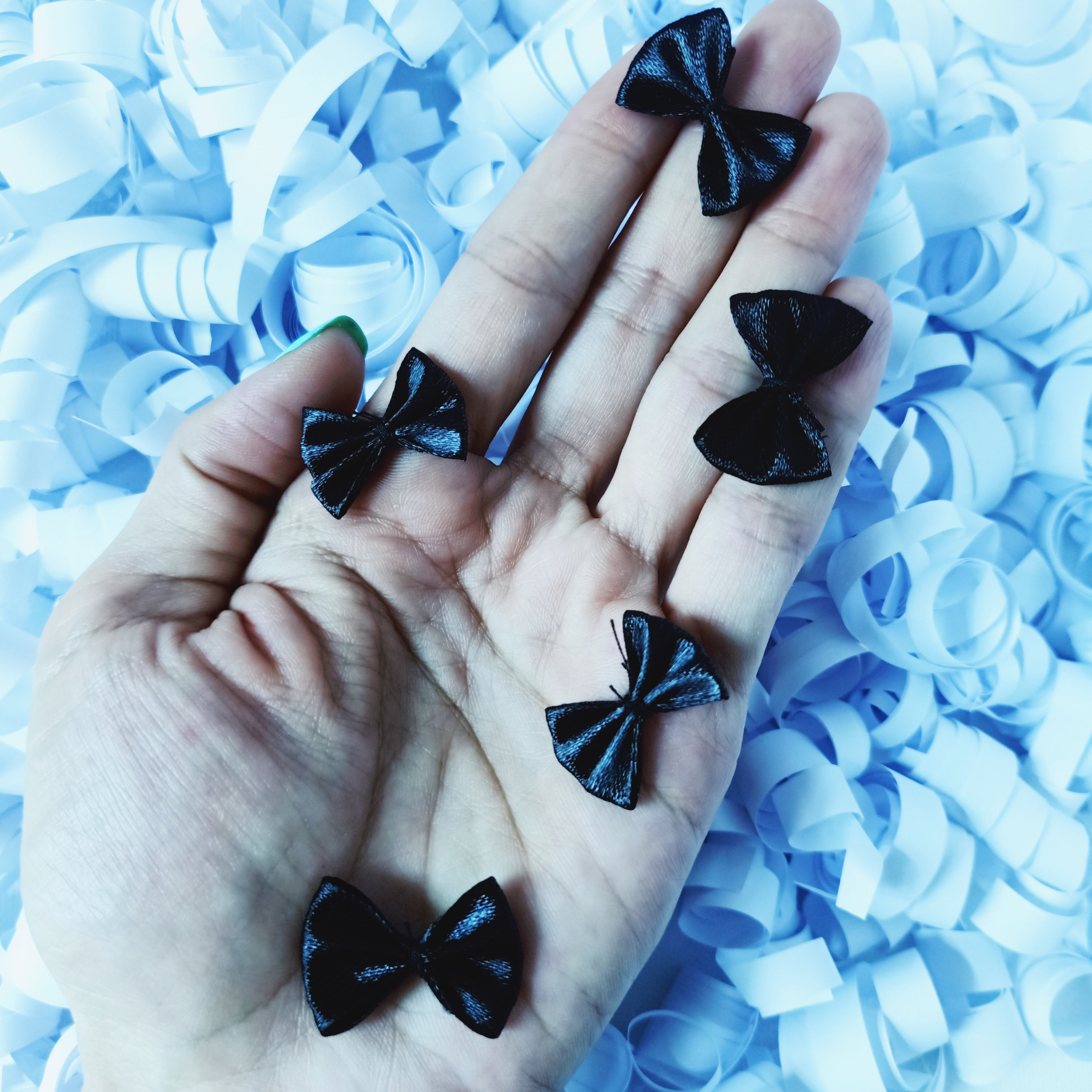 12 Black Mini Bow Ties1 Inch Bows Black Ribbon Bowstiny Bow - Etsy