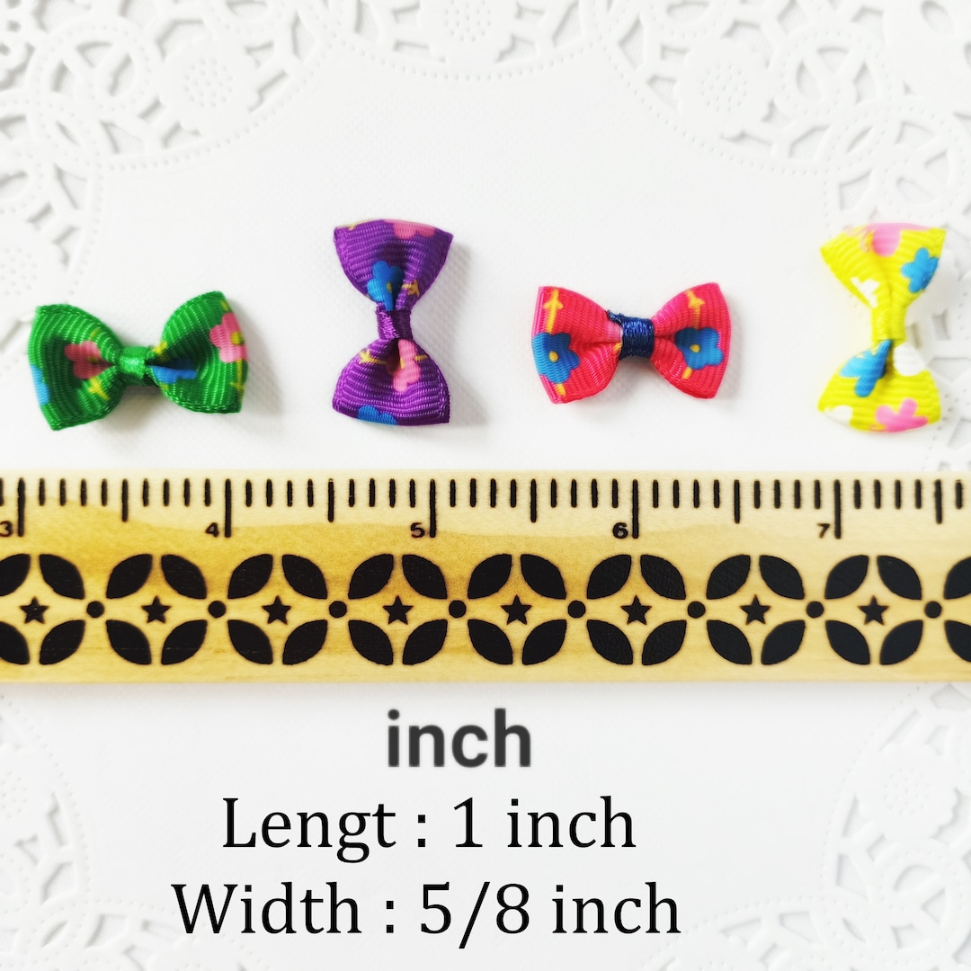 12 Mixed Mini Bow Ties: Handmade Satin Grosgrain Craft Bows - Etsy
