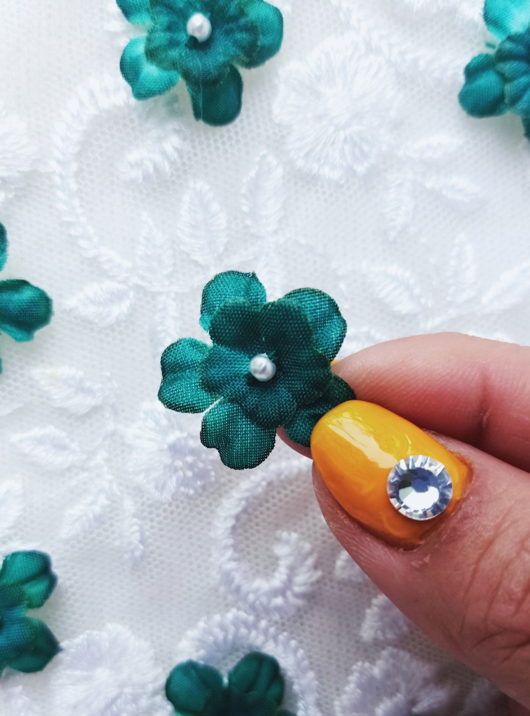 15 Teal Hibiscus 1 Inch Fabric Craft Flowers Waterproof - Etsy