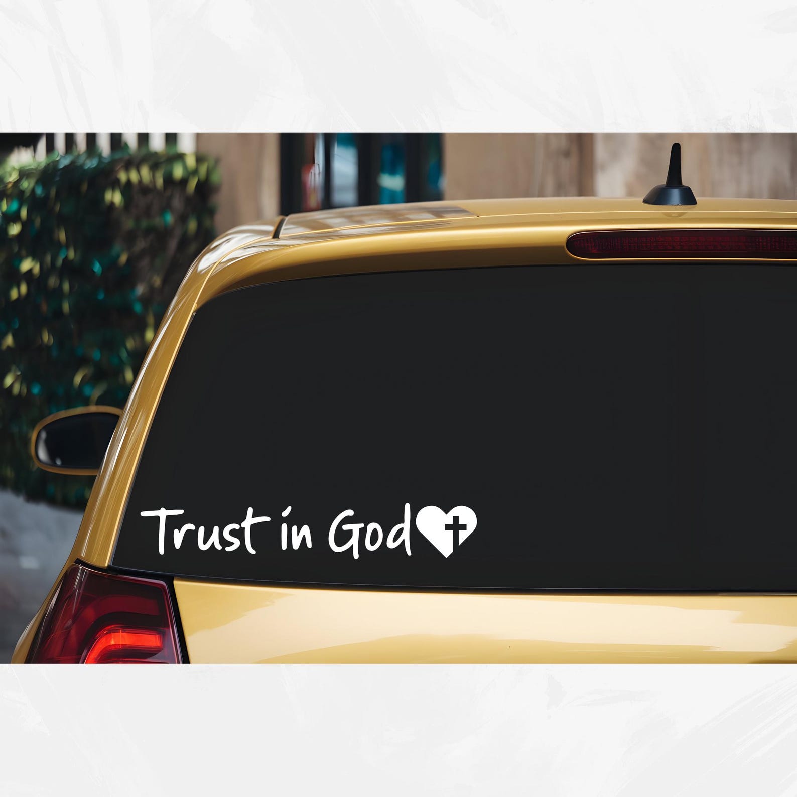 Trust in God Decal | Car Decal | Rear View Mirror Decal | Car Window ...