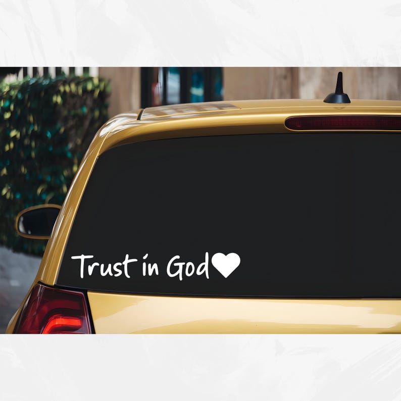 Trust in God Decal | Car Decal | Rear View Mirror Decal | Car Window ...