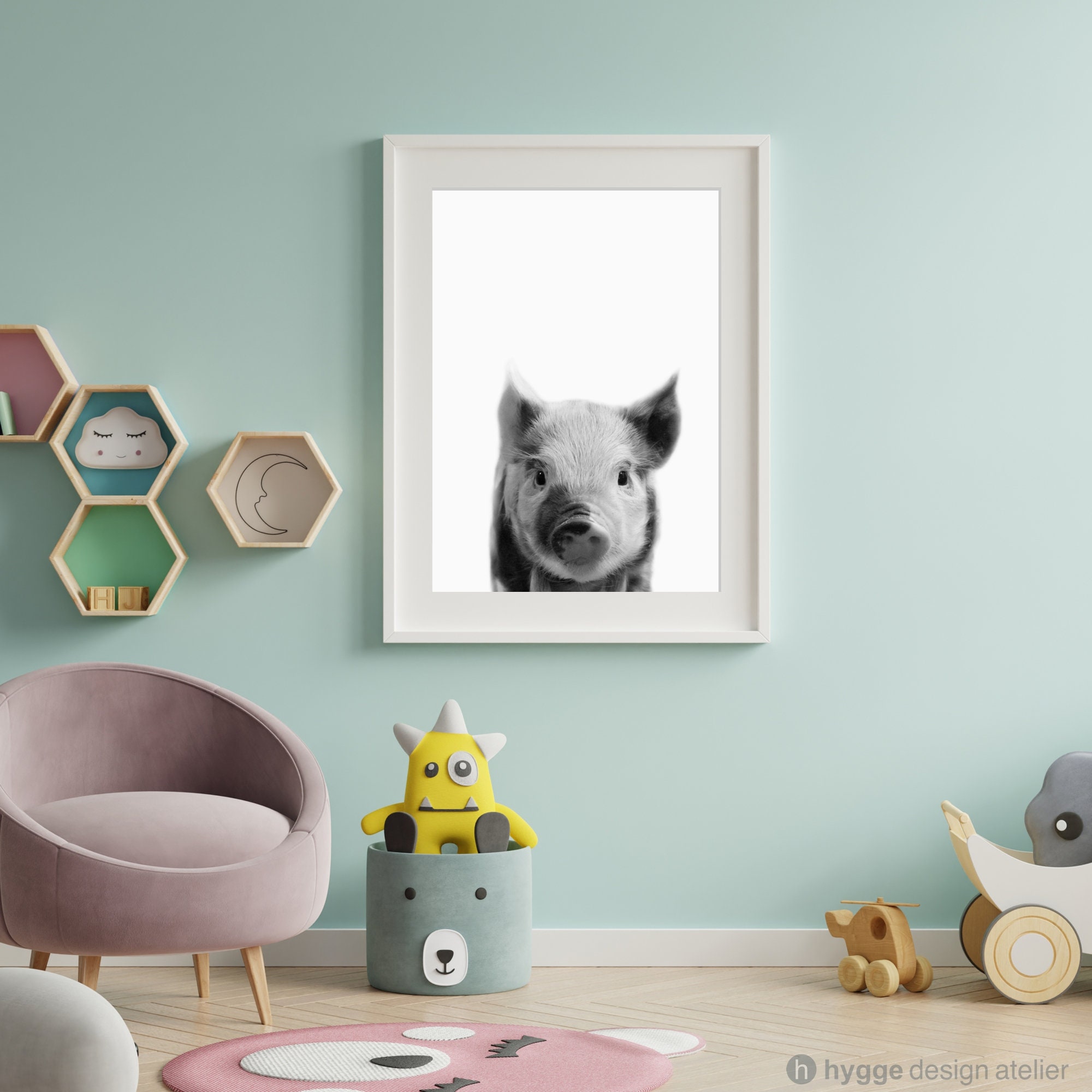 Baby Pig Print Farm Animals Printable Digital Download - Etsy