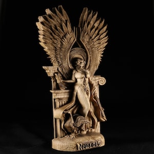 Nemesis Greek Goddess Statue of Vengeance, Wooden Sculpture Mythology ...