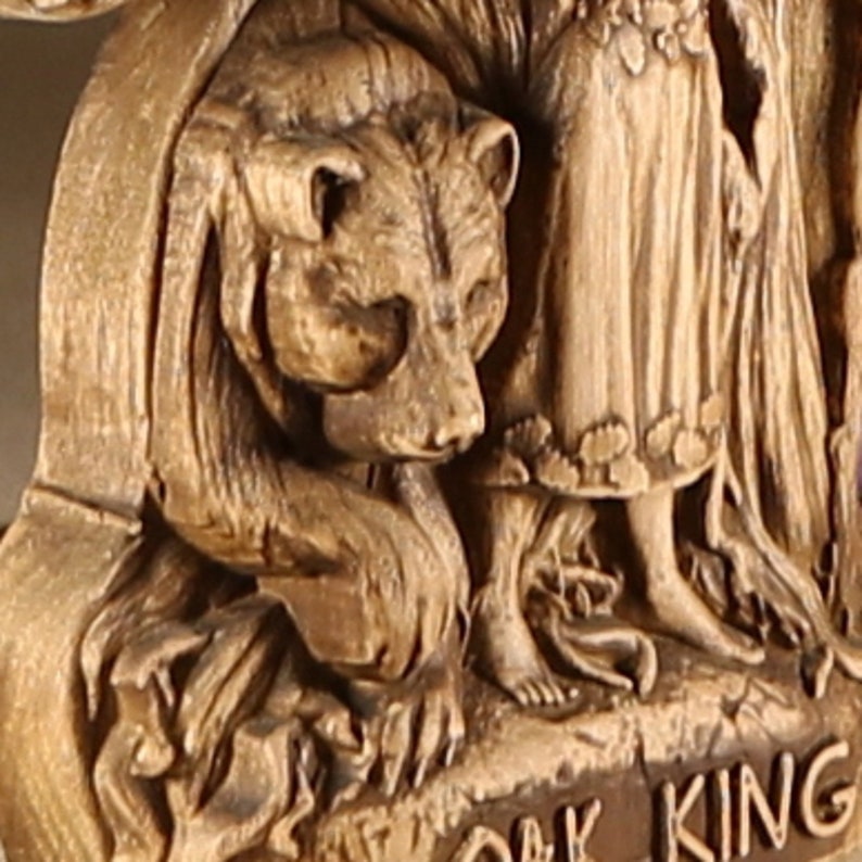 Oak King & Holly King Wood Carving: Norse Pagan Altar Statue - Etsy