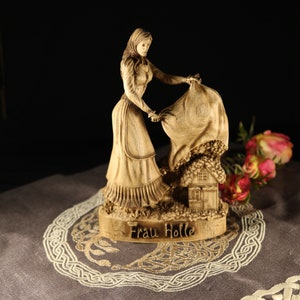 Frau Holle Statue: Ash Wood Germanic Winter Goddess Decor - Etsy