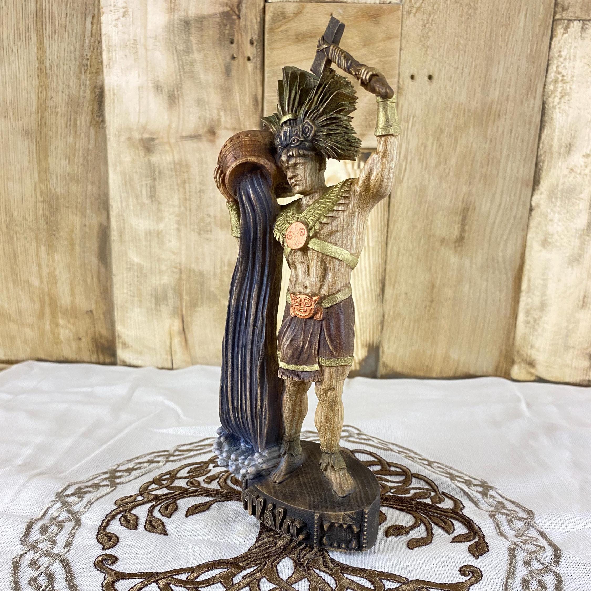 Tlaloc Aztec God Statue: Hand Carved Mayan Rain God Figurine - Etsy