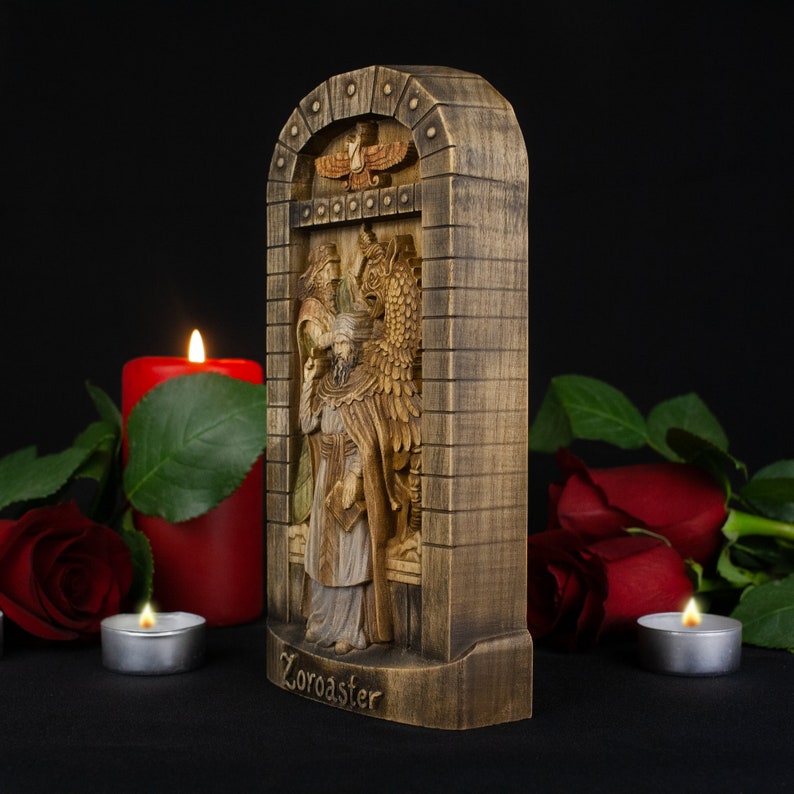 Zoroaster Wooden Statue: Mesopotamian Wood Carving, Iranian Art - Etsy