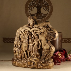 Estatua vikinga loki nórdico, Angrboda, Sigyn, Jormungandr, Hel ...