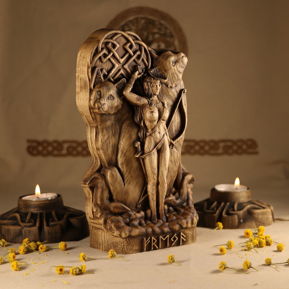 Freya Asatru autel Freyja Statue de la déesse Freya chats - Etsy France