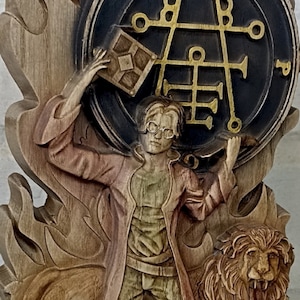 Prince Ipos, Demon Statue Sigil Goetia Wooden Statue Satanic Altar ...