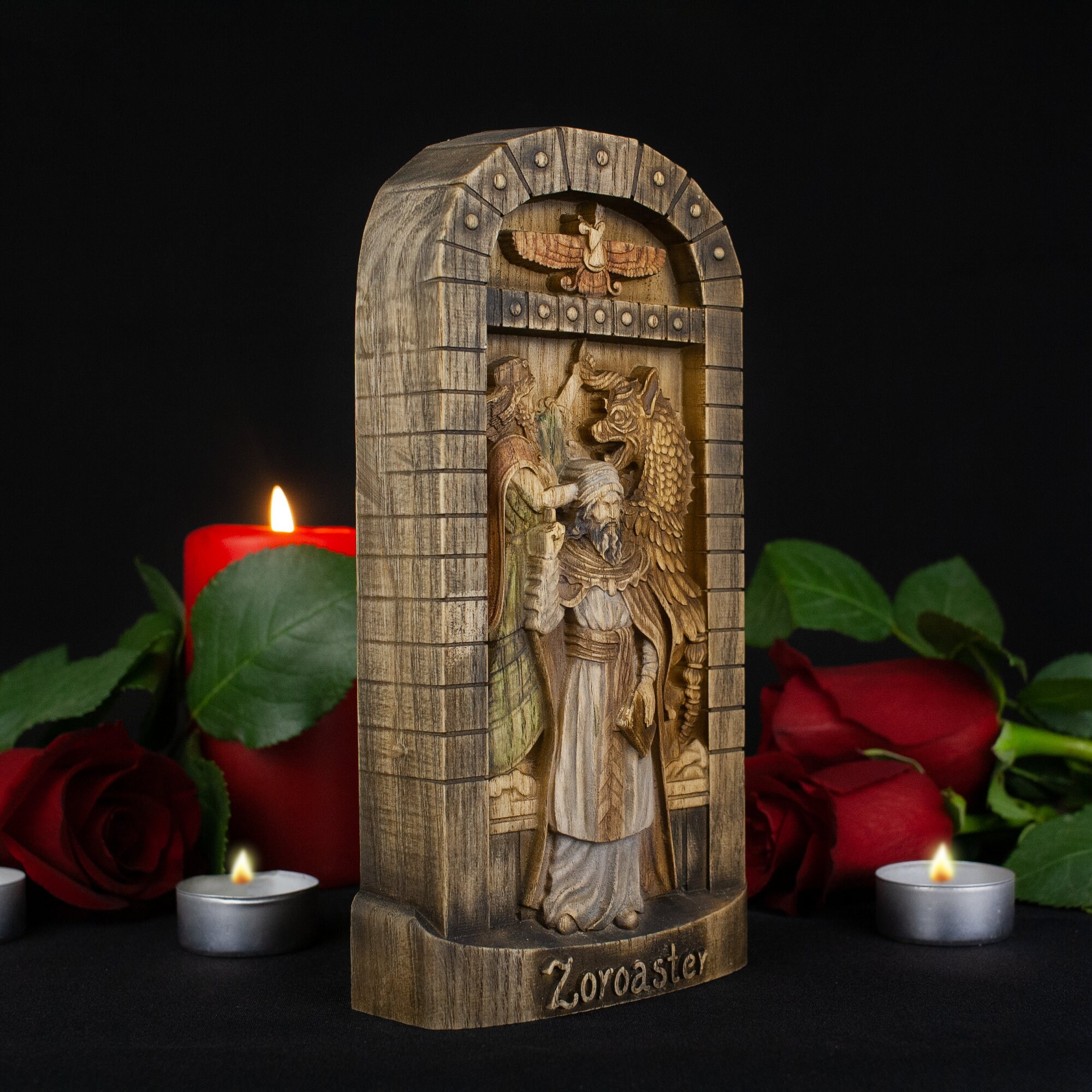 Zoroaster Wooden Statue: Mesopotamian Wood Carving, Iranian Art - Etsy