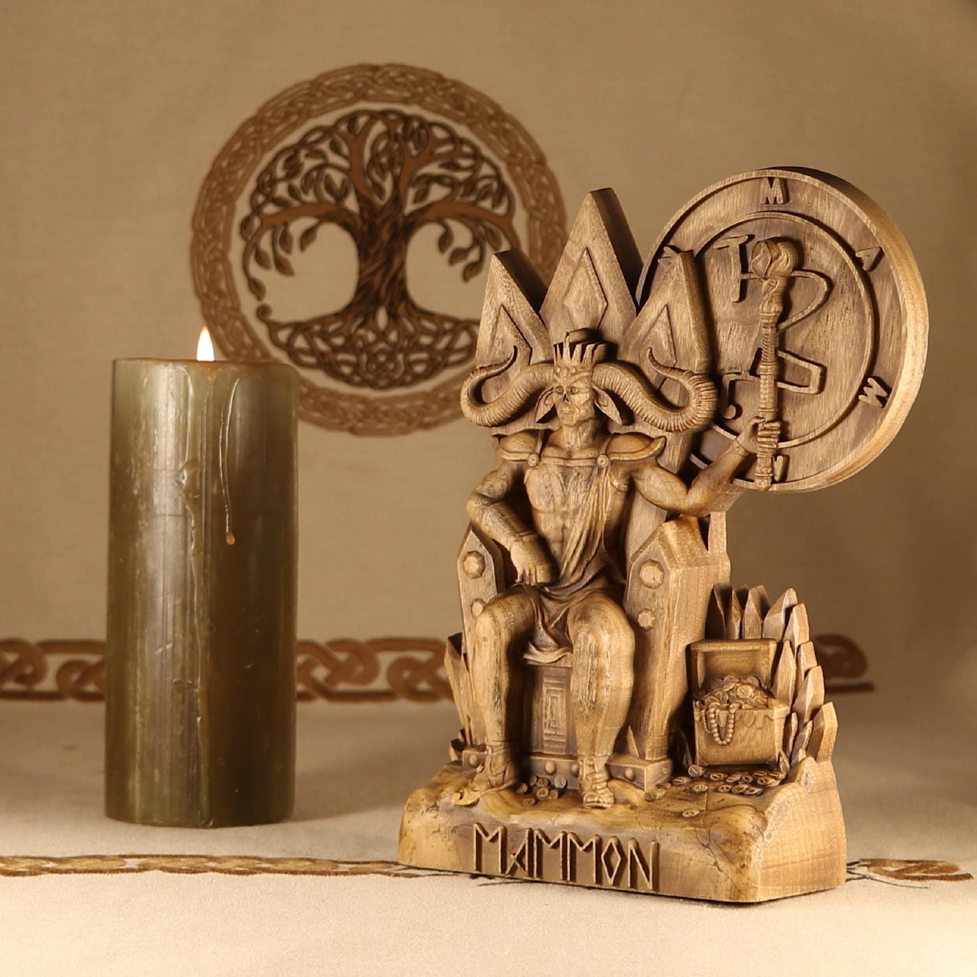 Horned god Demon Mammon Money spell Occult decor Occult art | Etsy